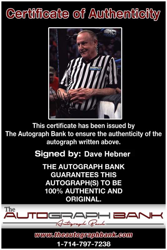 Dave Hebner signed AUTHENTIC 8x10|Free Ship|The Autograph Bank
