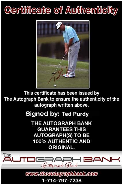 Ted Purdy signed AUTHENTIC 8x10|Free Ship|The Autograph Bank